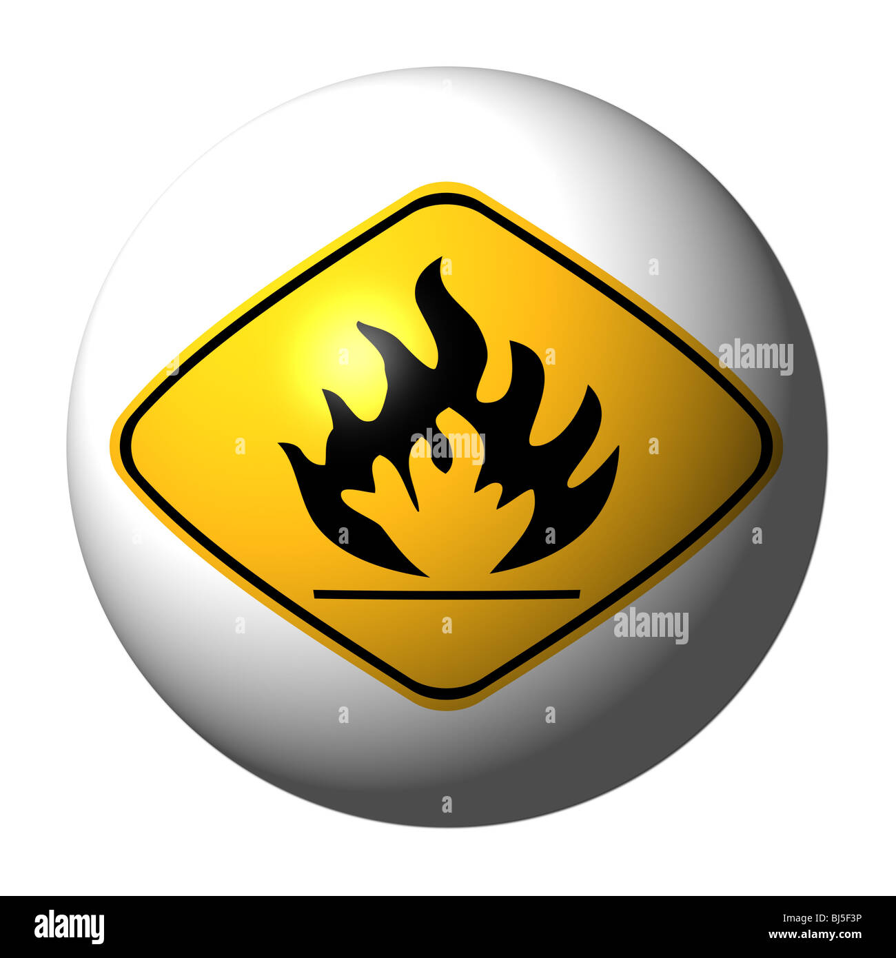 danger flammable sphere sign on exterior illustration Stock Photo - Alamy