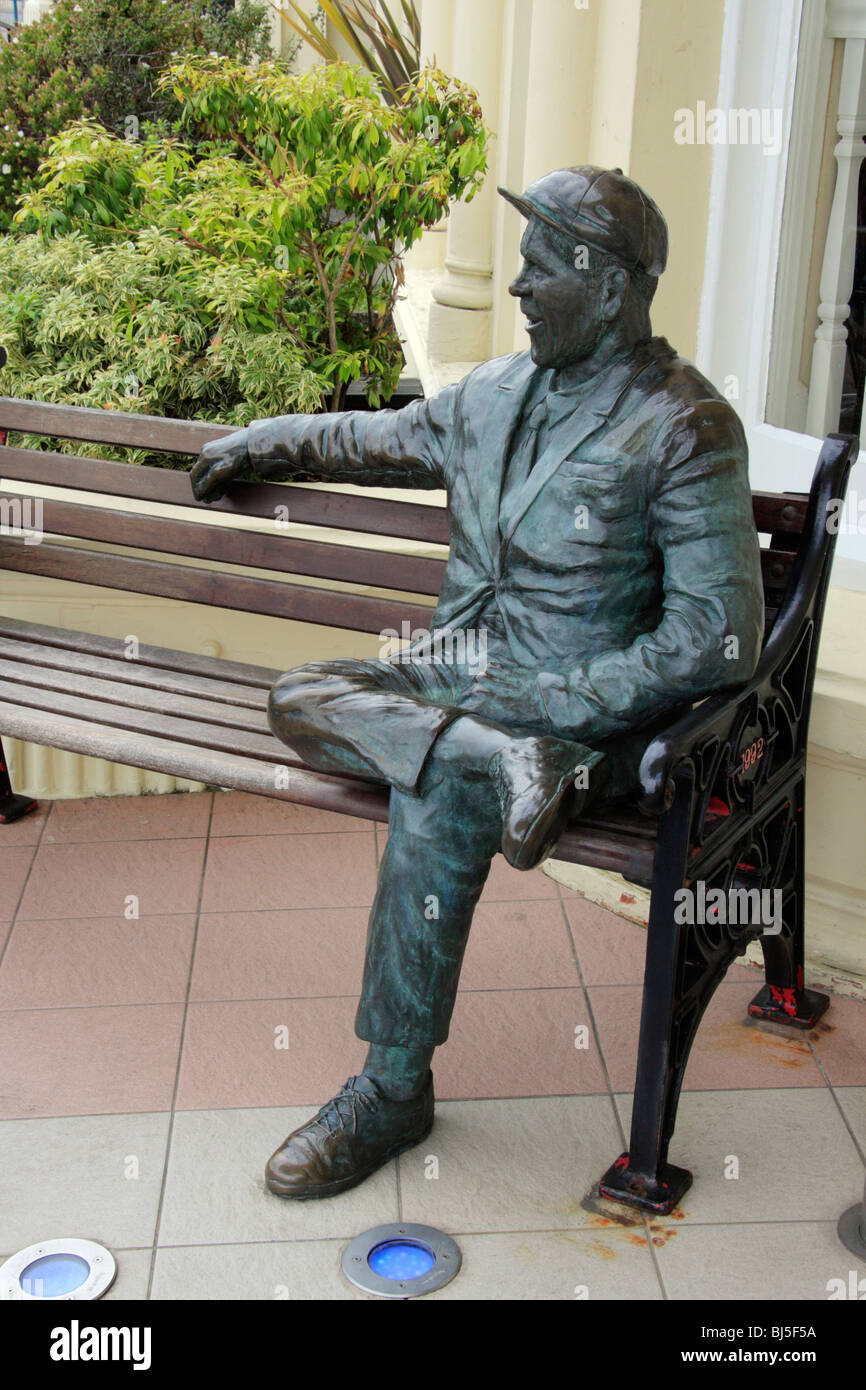 Bronze statue of Sir Norman Wisdom in Douglas, Isle of Man Stock Photo ...