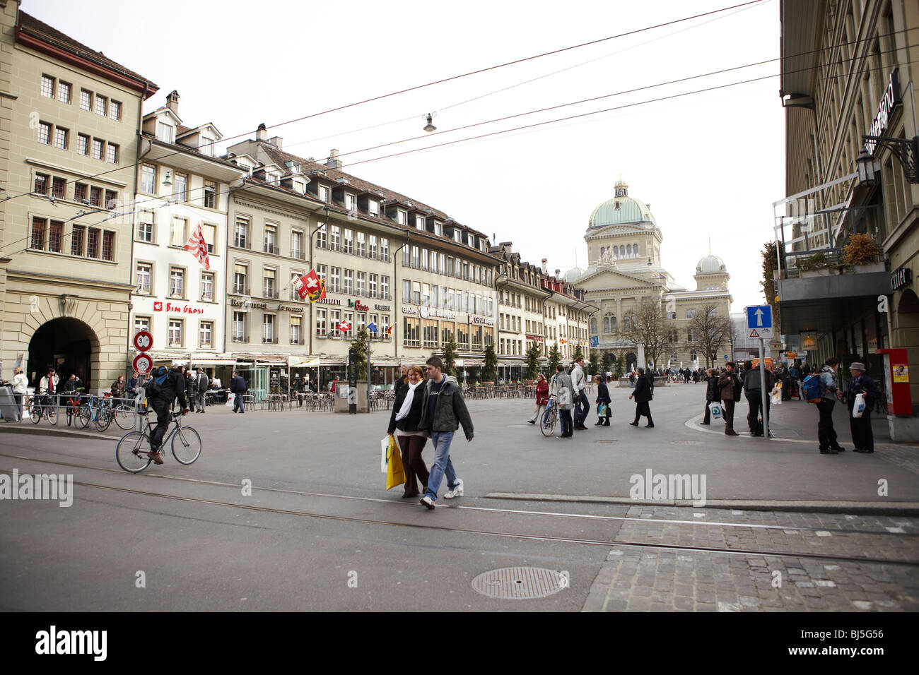 Typical street in Bern, Switzerland Stock Photo - Alamy