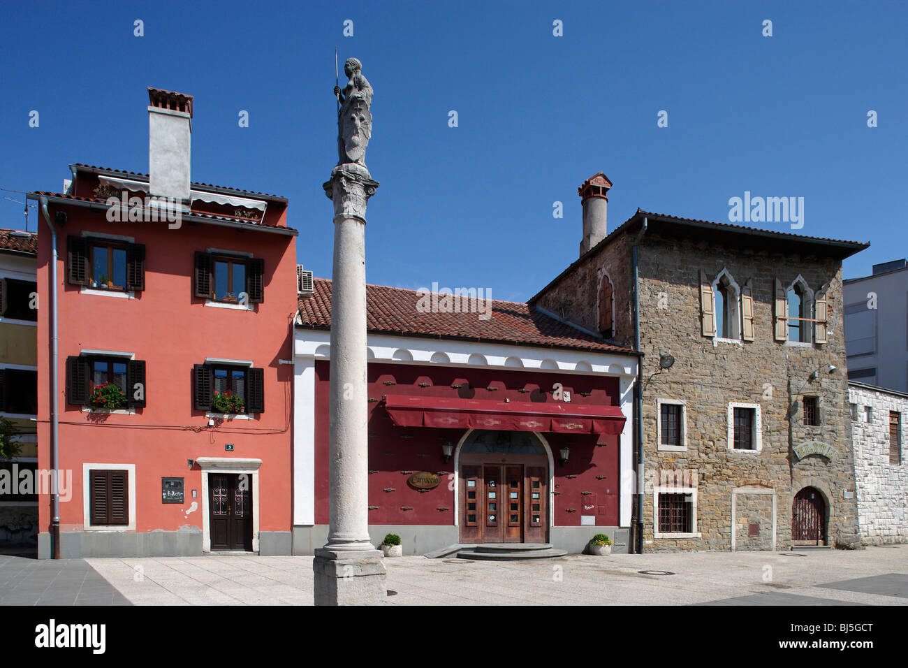 Koper,Carpacciov Square,Column of St Justin,Slovenia Stock Photo - Alamy