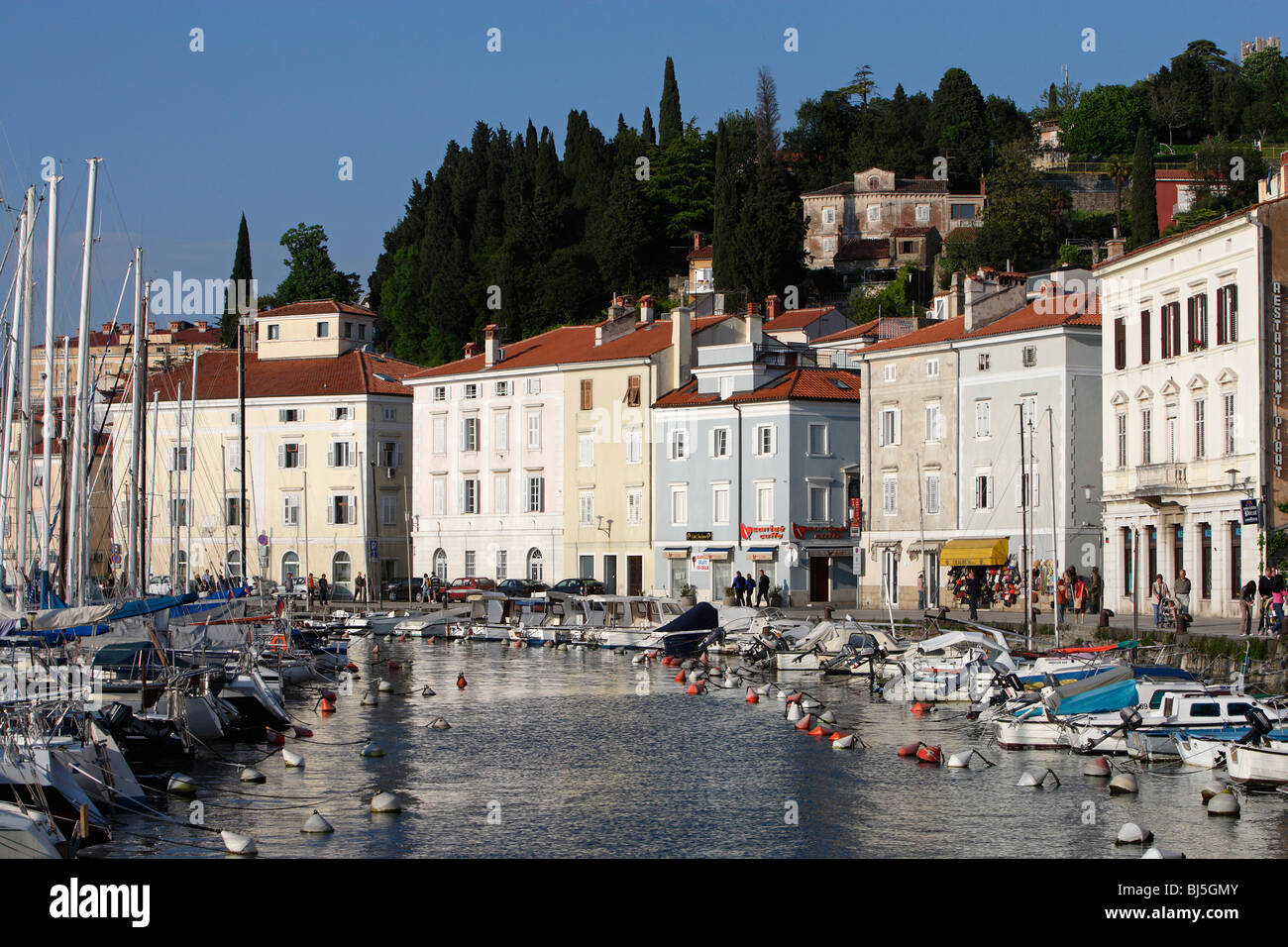 Piran,Piran Port,boats,sea front,Slovenia Stock Photo - Alamy