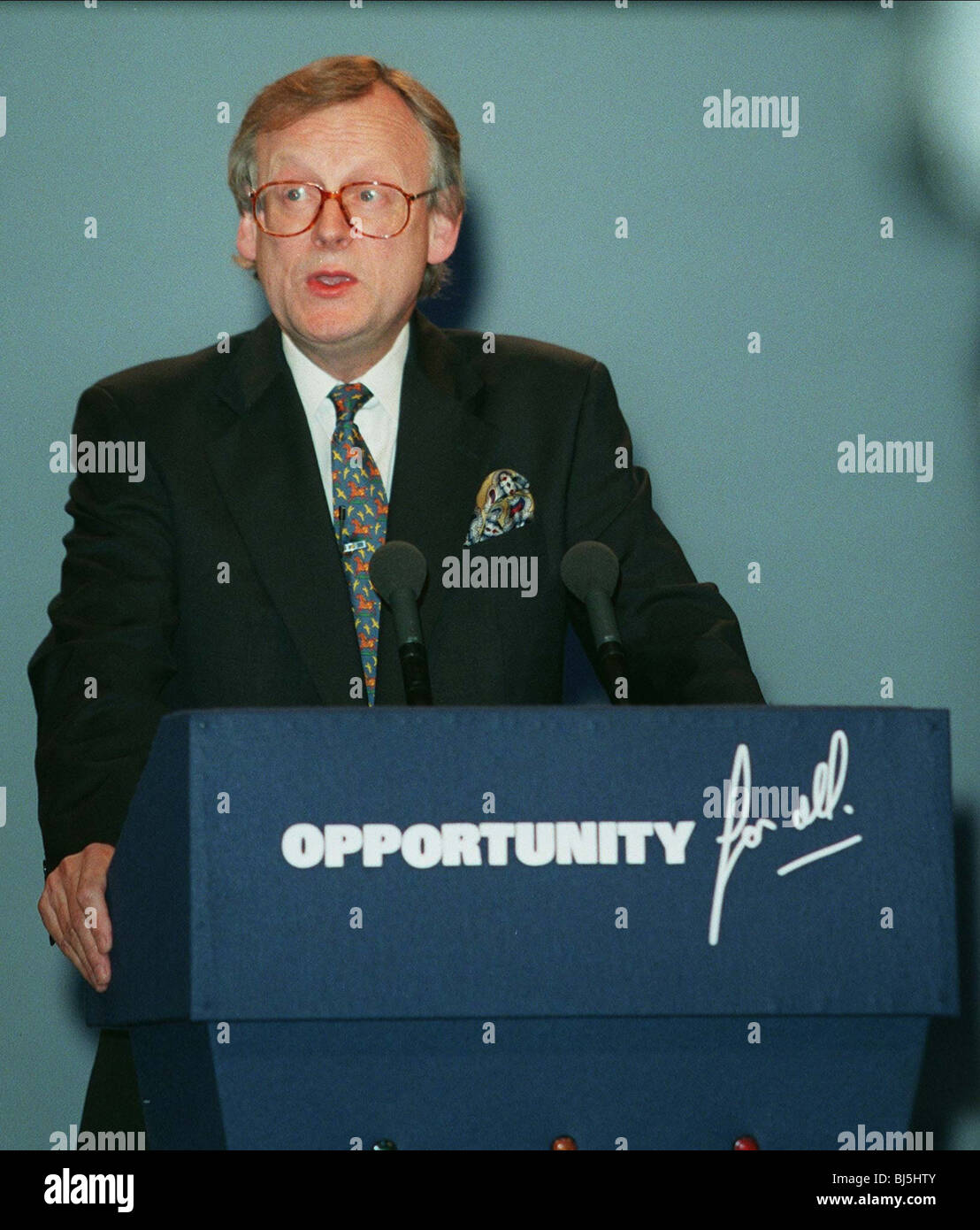JOHN GUMMER MP SEC. STATE FOR ENVIRONMENT 15 October 1996 Stock Photo ...