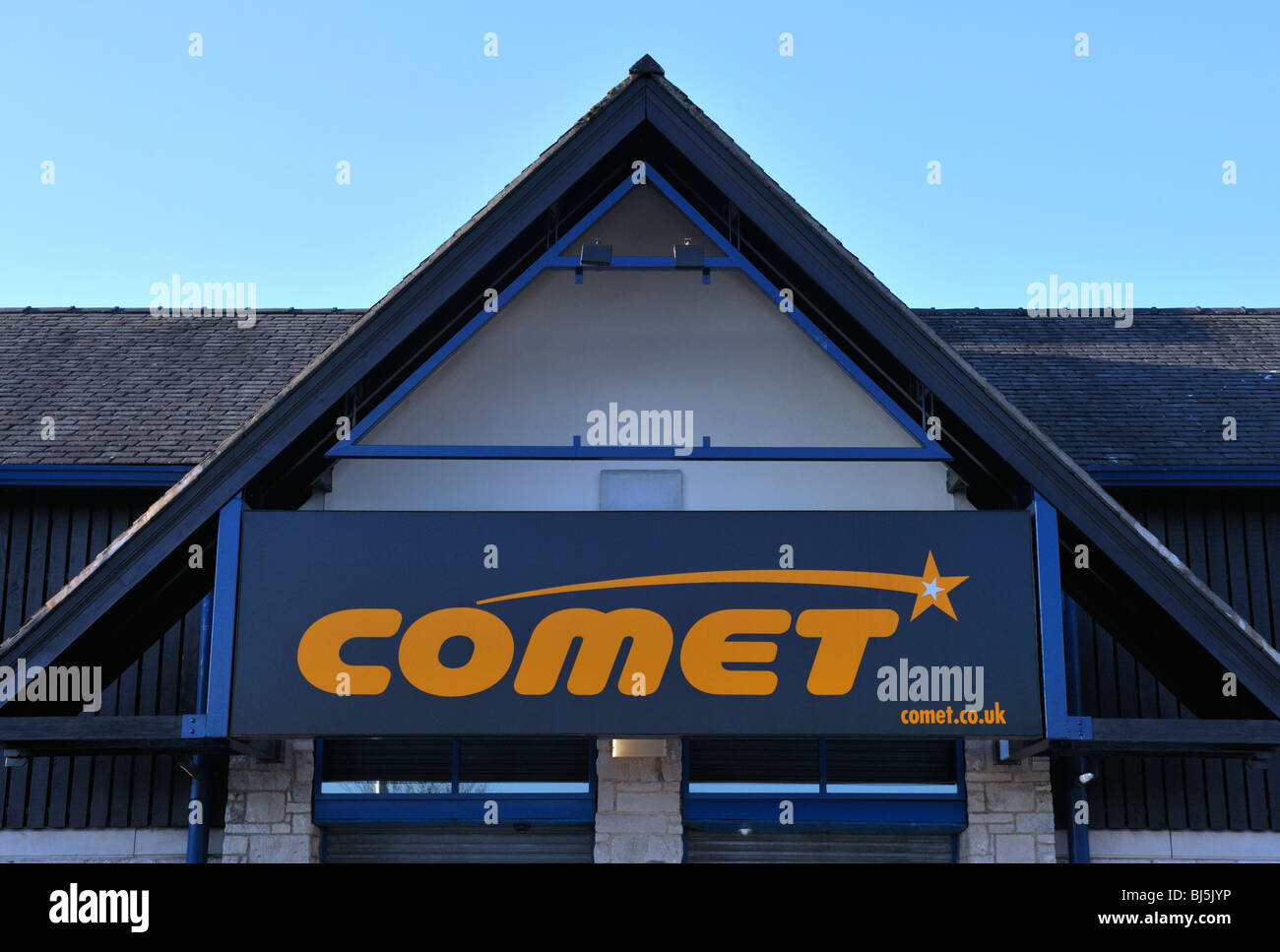 COMET store, logo. The Old Showground, Kendal, Cumbria, England, United ...