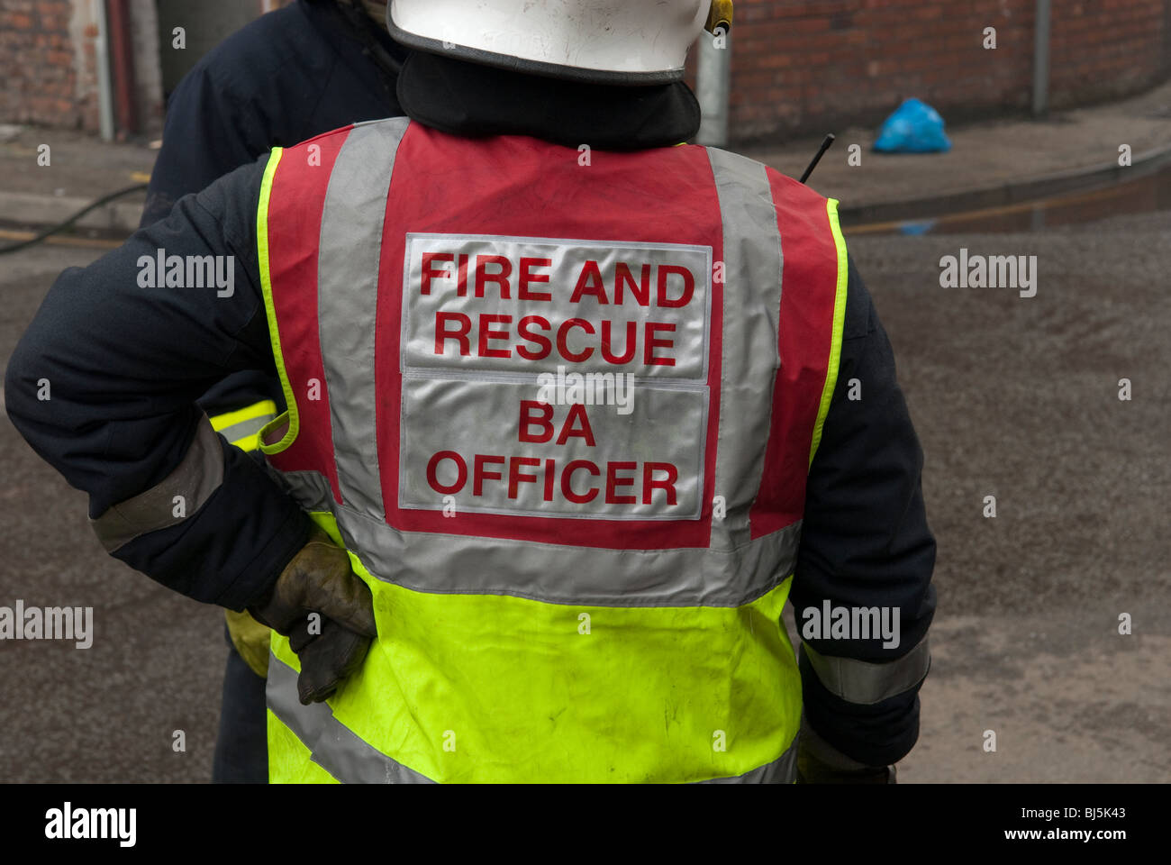 Fire and rescue BA officer Stock Photo - Alamy