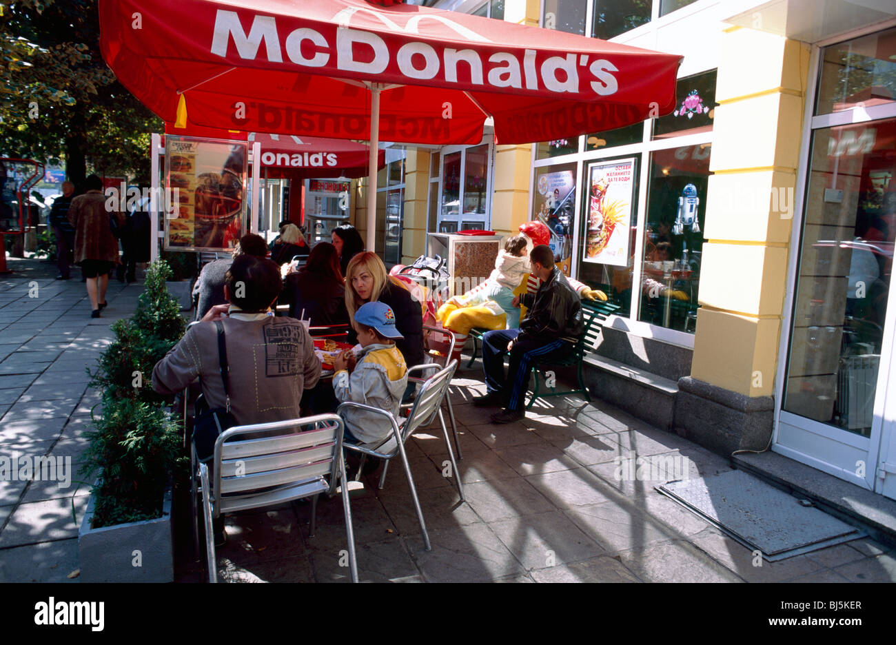 Sofia, Bulgaria, September 2008 -- McDonald's fast-food restaurant in ...
