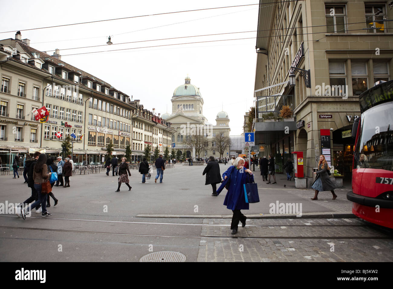 Typical street in Bern, Switzerland Stock Photo - Alamy