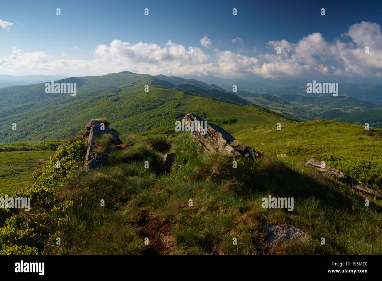 View of Bieszczady Mountains in may, Halicz, Rozsypaniec, Poland Stock ...