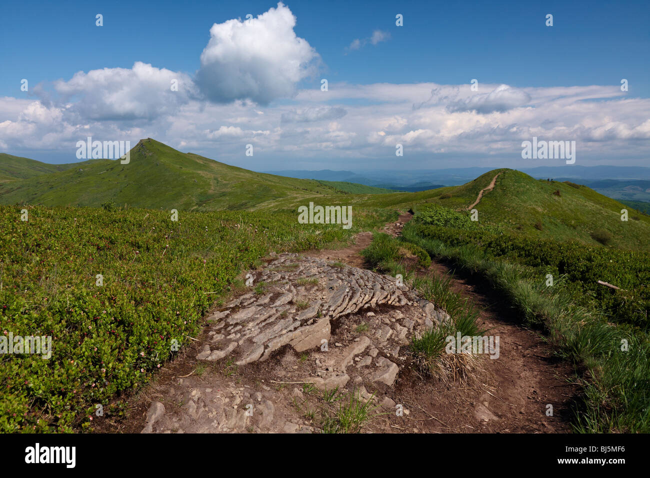 View of Bieszczady Mountains in may, Halicz, Rozsypaniec, Poland Stock ...