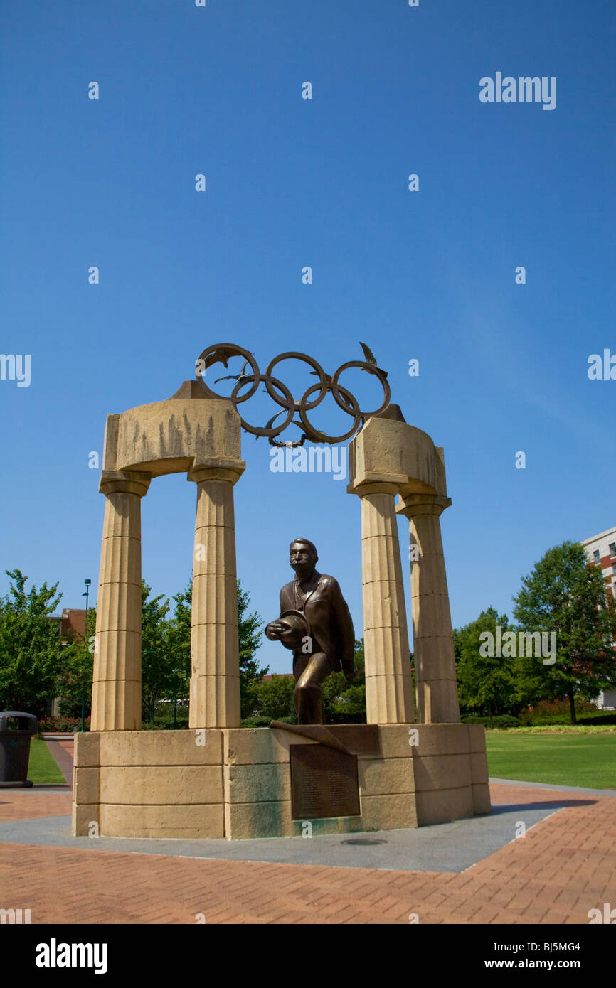 Statue of Pierre de Coubertin at the Centennial Olympic Park, Atlanta ...