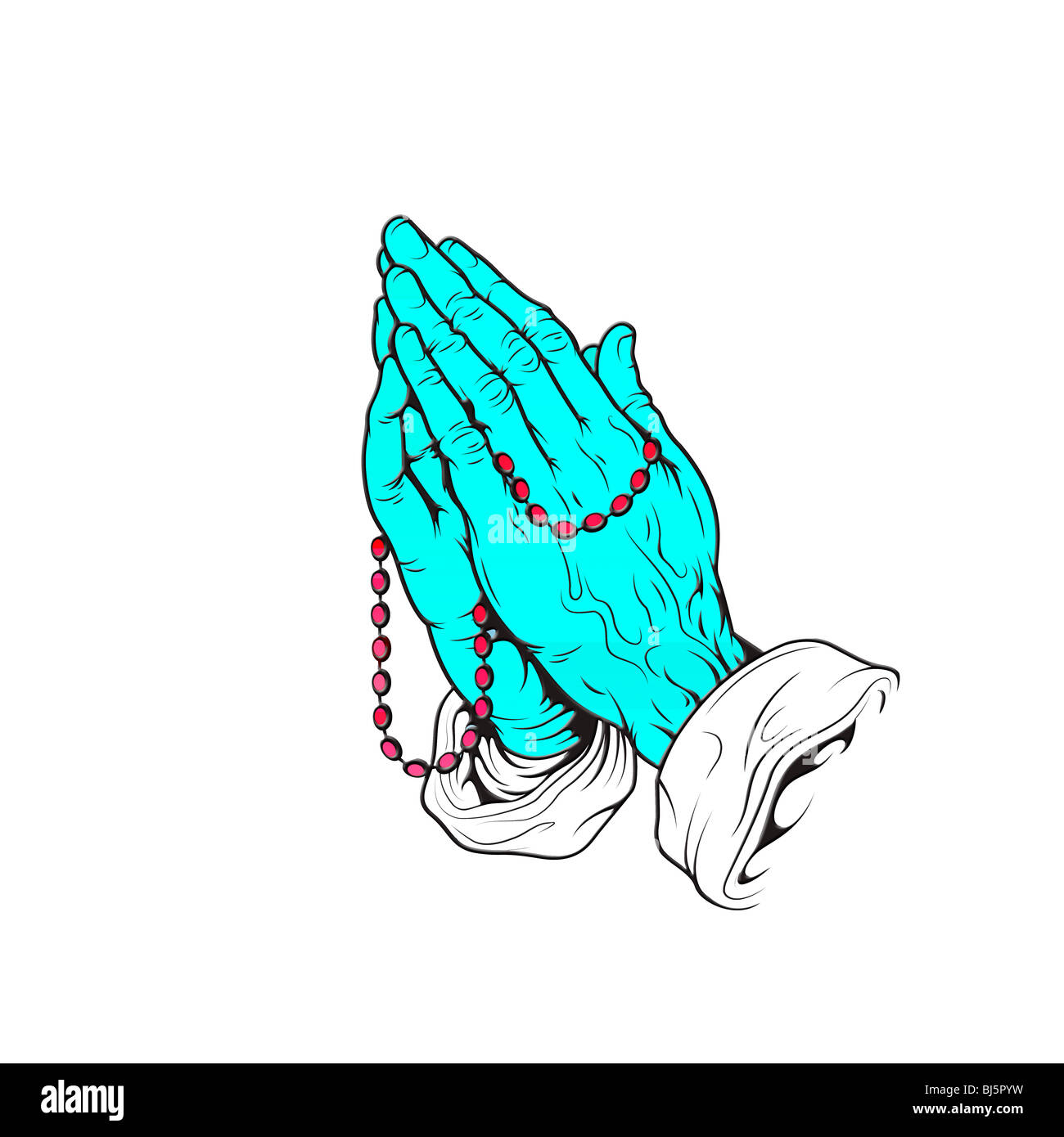 Hands together praying Cut Out Stock Images & Pictures - Alamy