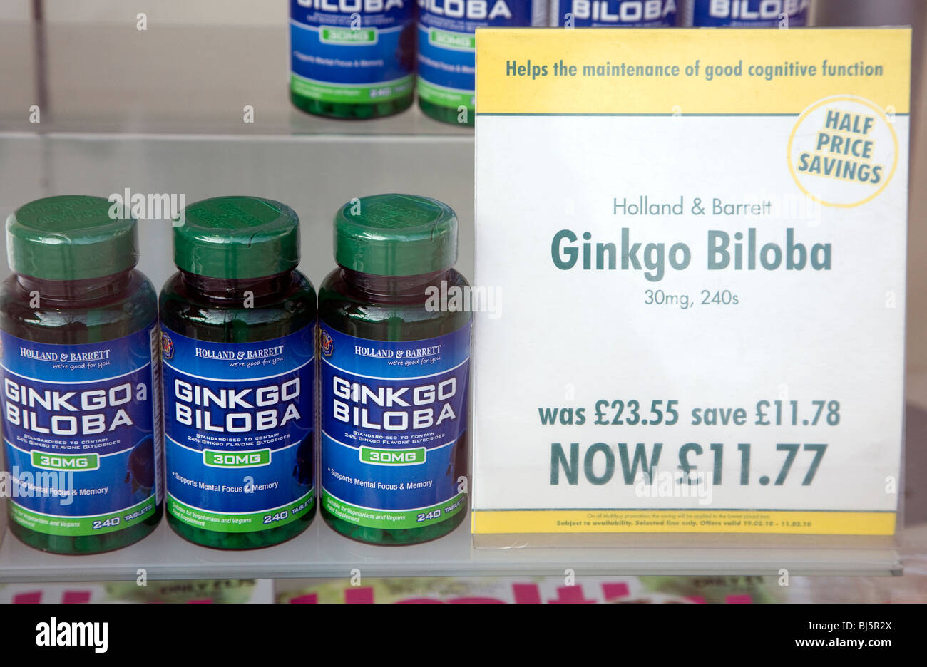 Gingko Biloba in health food shop window, London Stock Photo - Alamy