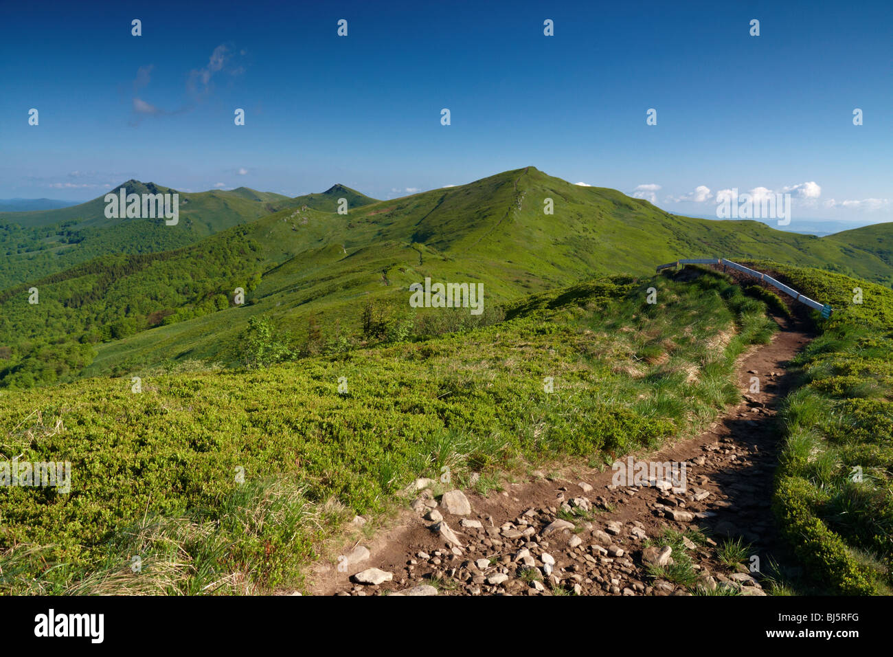 View of Bieszczady Mountains in may, Halicz, Rozsypaniec, Poland Stock ...