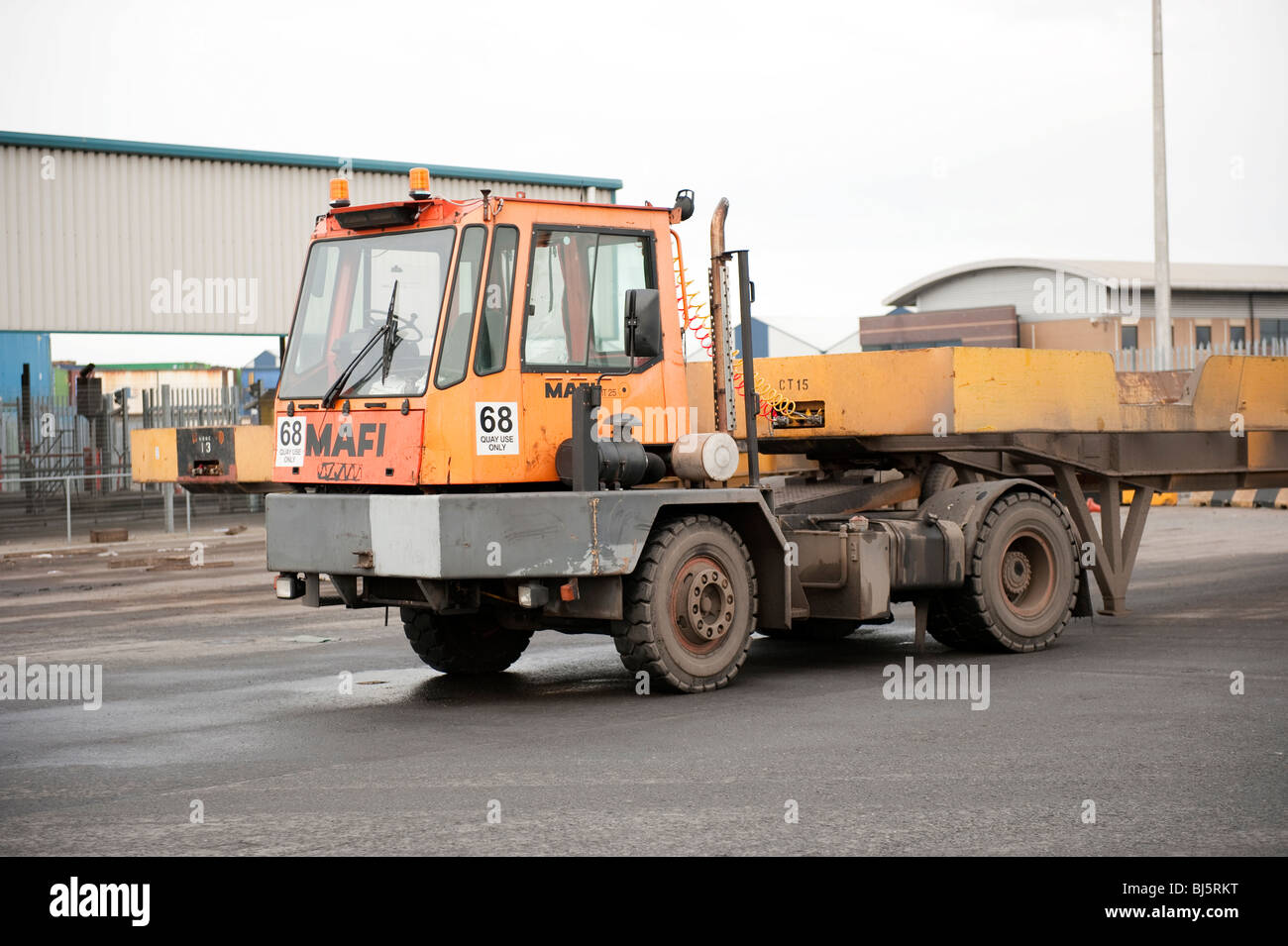 MAFI Articulated lorry tug for shunting trailers Stock Photo - Alamy