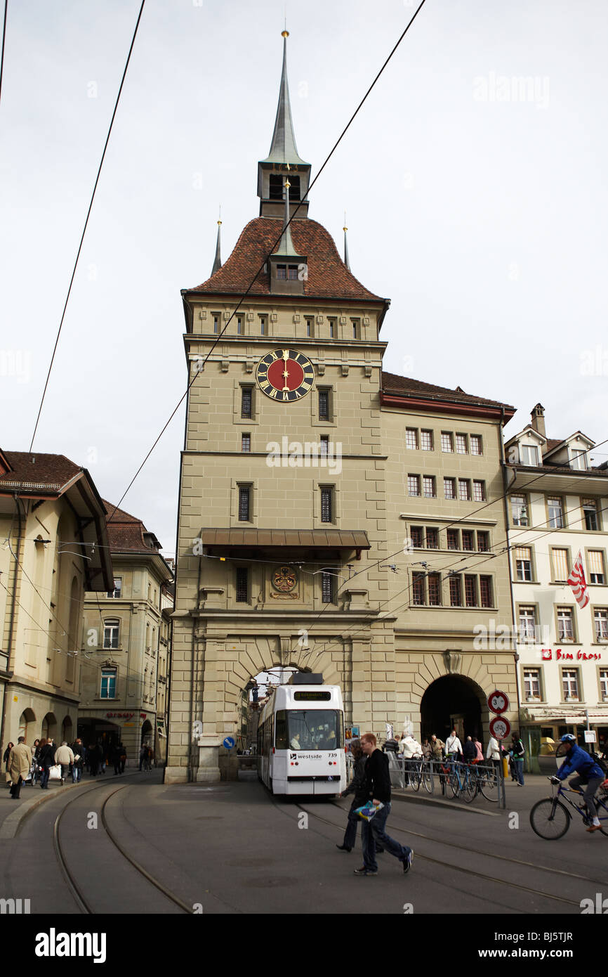 Typical street and tram in Bern, Switzerland Stock Photo - Alamy