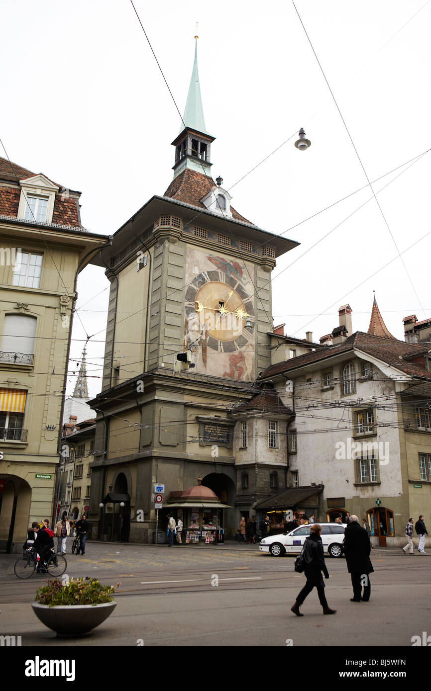 The Zytglogge clock tower on Kramgasse in Bern, Switzerland Stock Photo ...