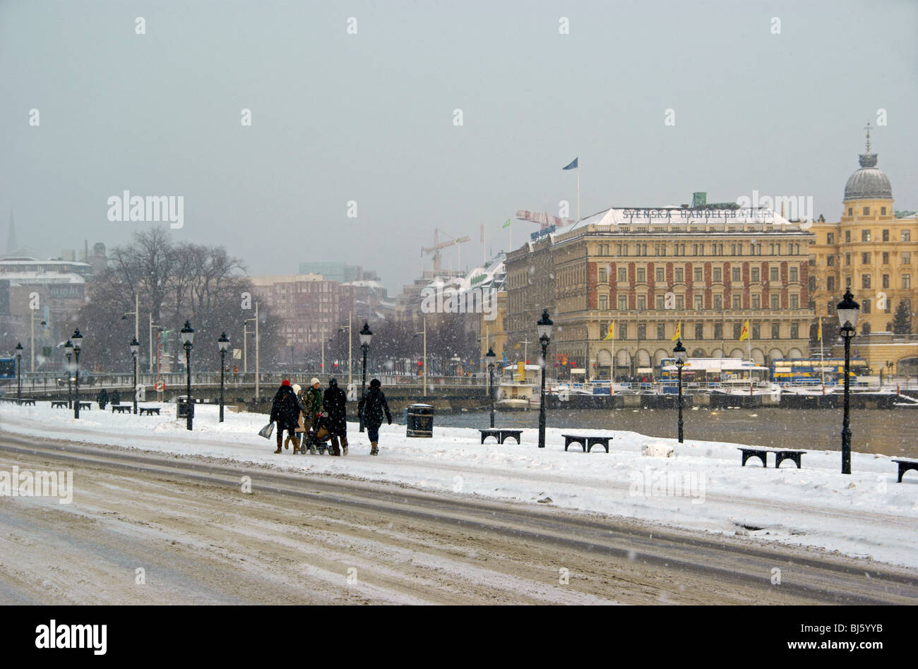 Stockholm, Sweden, in snowfall Stock Photo - Alamy