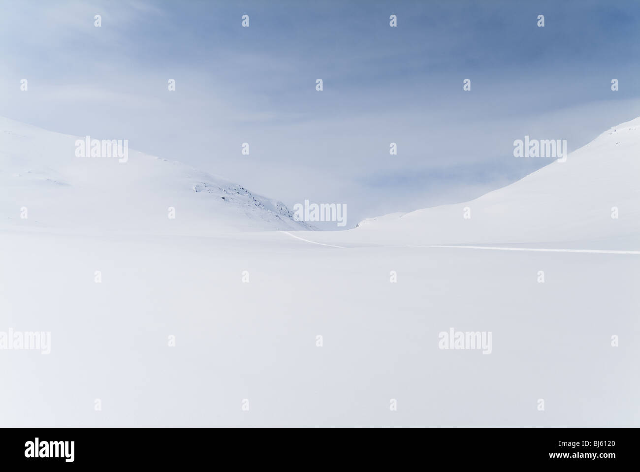 Finland Lapland snowy mountain landscape Stock Photo - Alamy