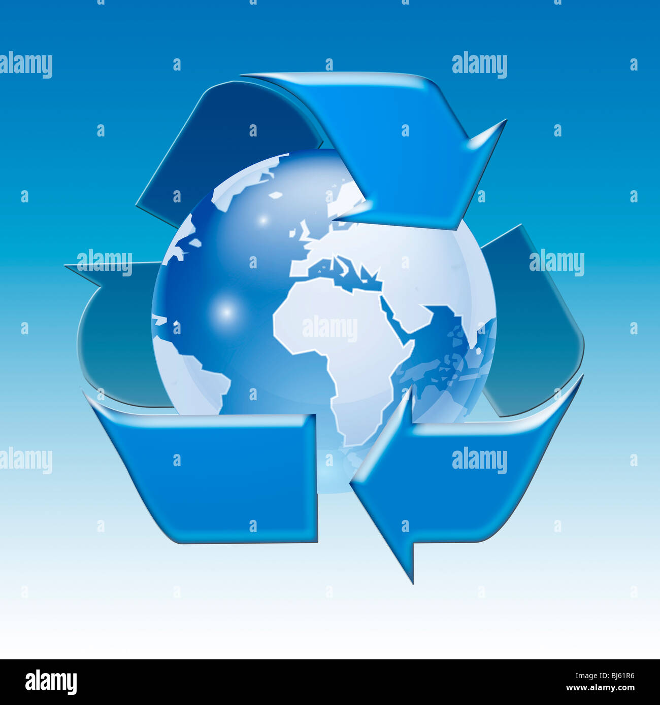 Conceptual Illustration of a Recycle Symbol surrounding the Planet ...