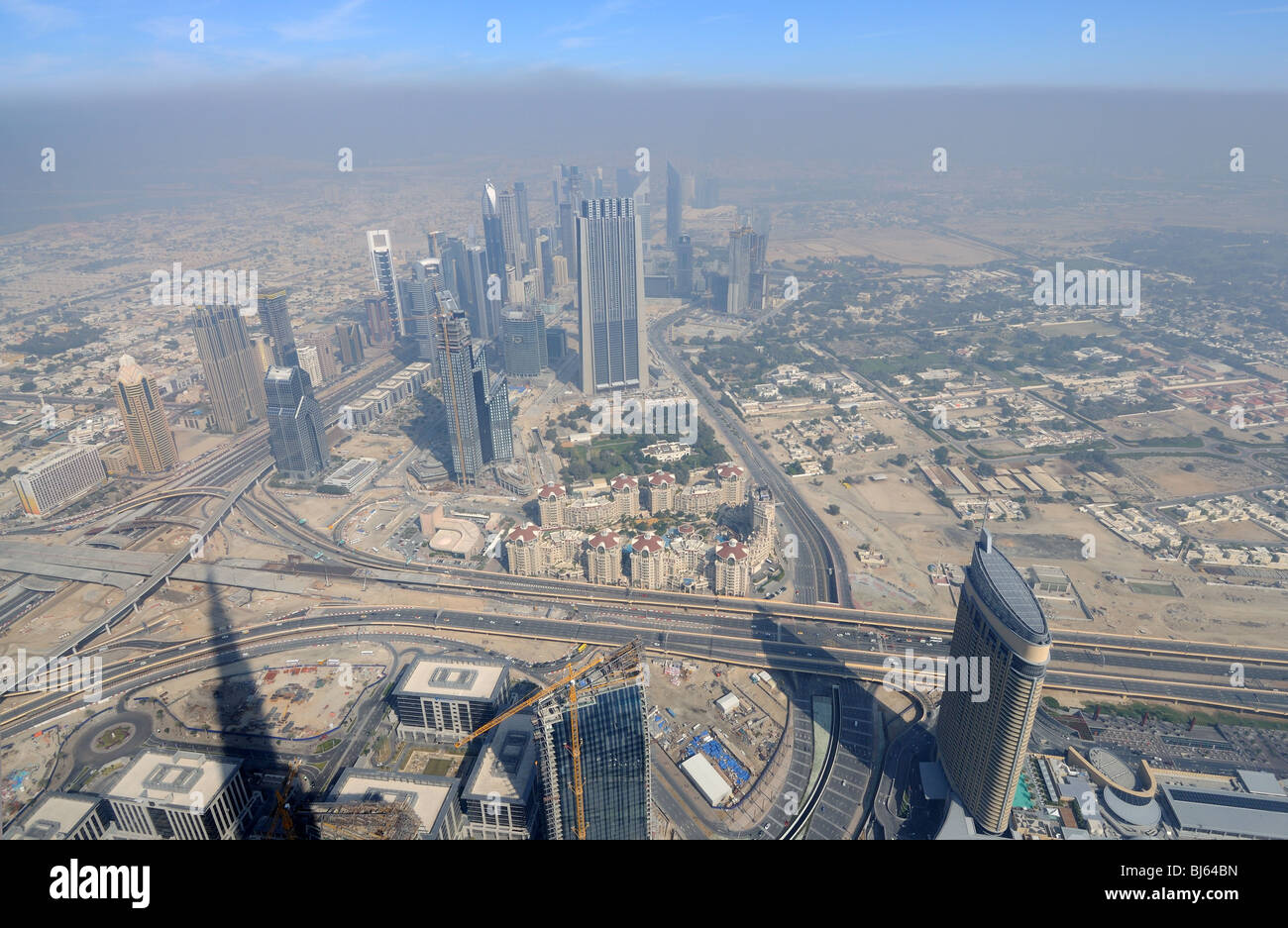 Aerial view of Sheikh Zayed Road in Dubai, United Arab Emirates Stock ...