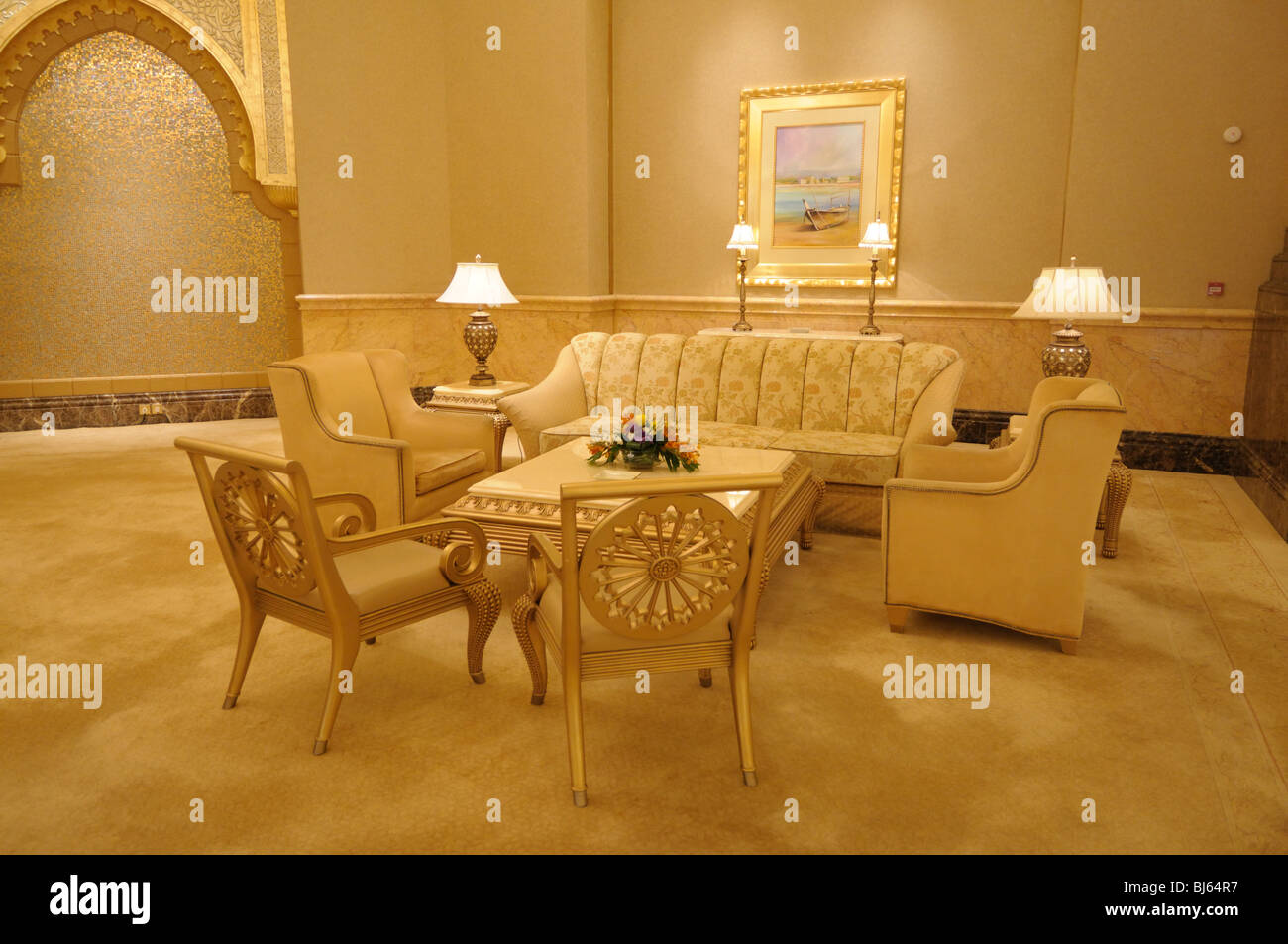 Interior of the Emirates Palace, Abu Dhabi, United Arab Emirates Stock ...
