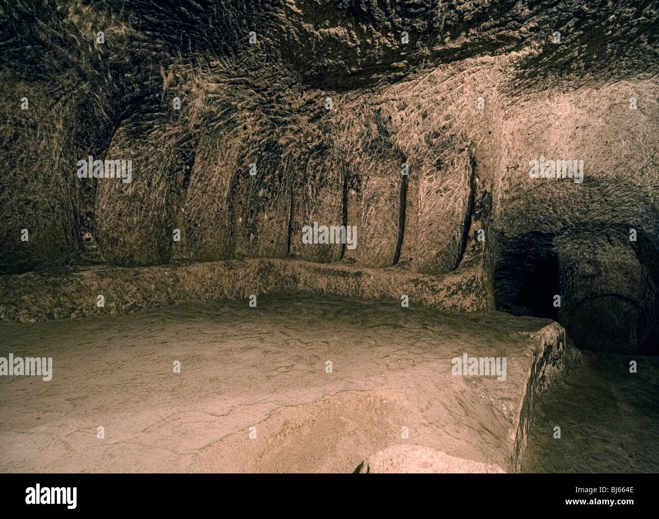 Cappadocia Kaymakli underground city World Heritage Turkey Stock Photo ...