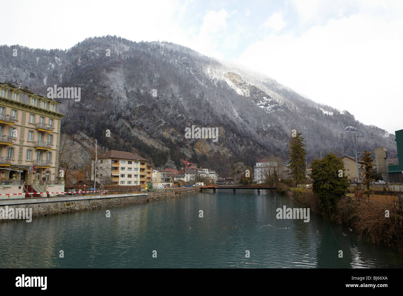 River Aare in Unterseen in Interlaken, Switzerland Stock Photo - Alamy