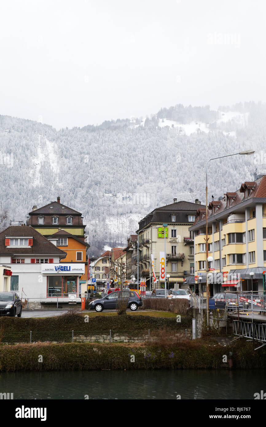The River Aare in Unterseen, Interlaken, Switzerland Stock Photo - Alamy