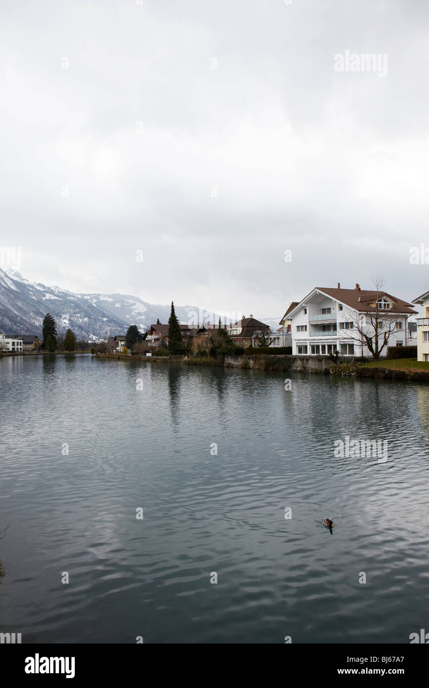 The River Aare in Unterseen, Interlaken, Switzerland Stock Photo - Alamy