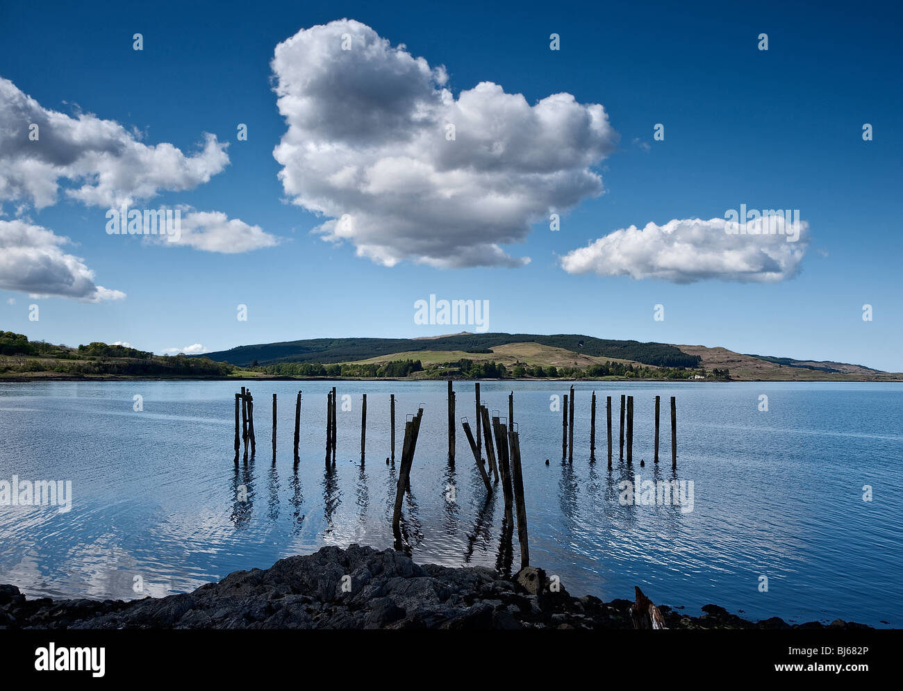 The remains of Salen old pier. Isle of Mull Stock Photo - Alamy