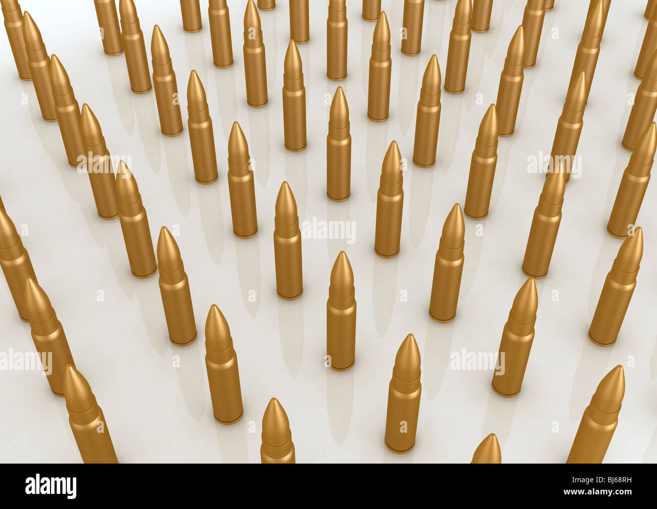 standing bullets on withe background Stock Photo - Alamy