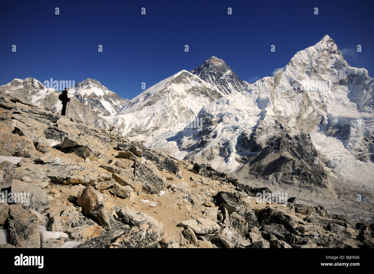 Mt. Everest and Nuptse in the Nepal Himalaya Stock Photo - Alamy