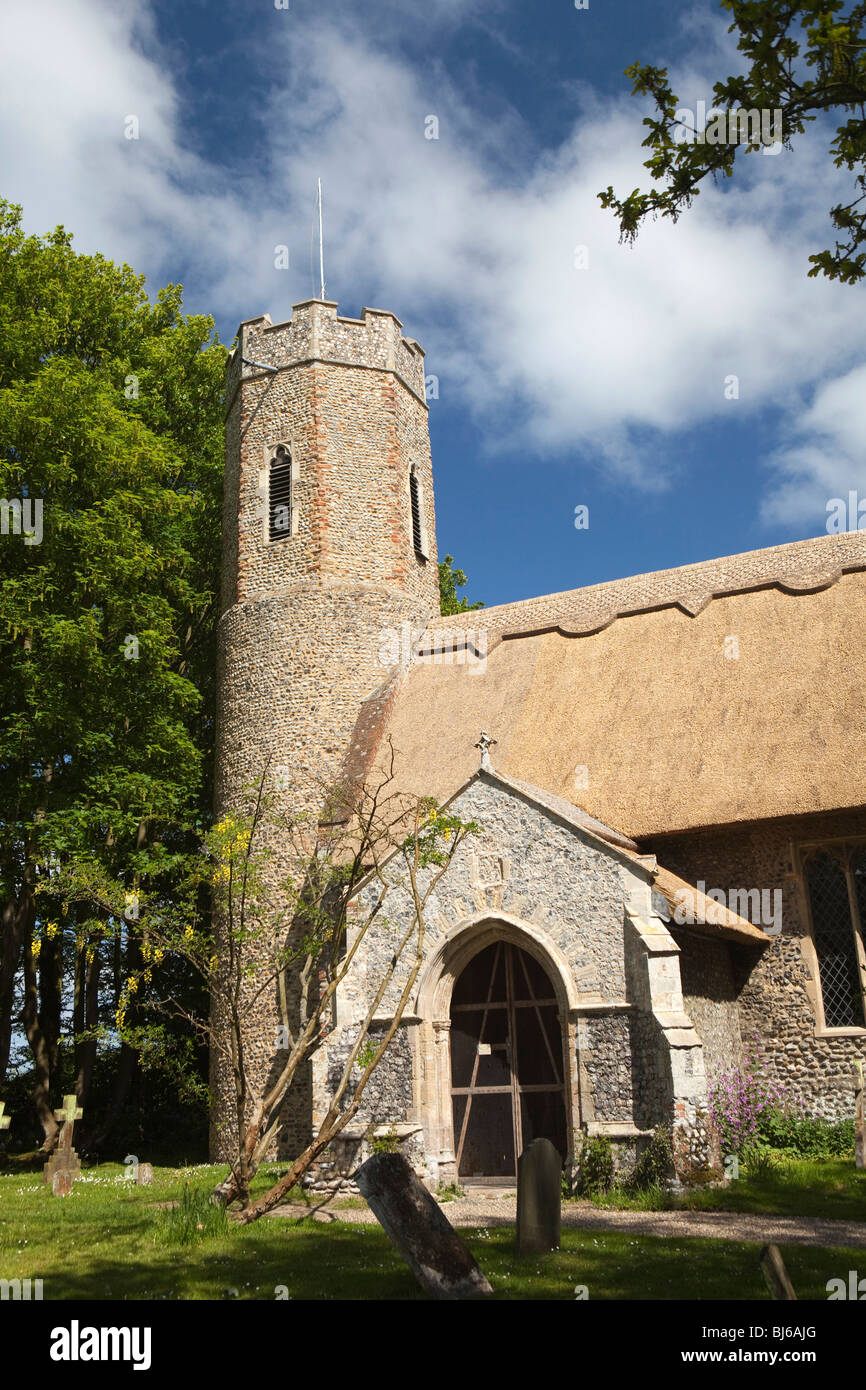 UK, England, Norfolk, Horsey, All Saints thatched parish church Stock ...