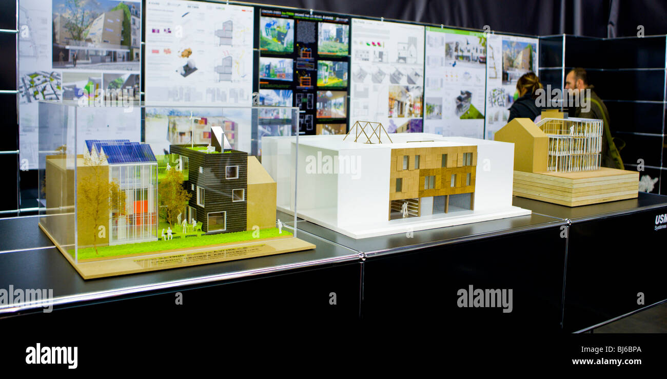 Paris, France, Close up, Construction Trade SHow, Exhibit Ecological ...