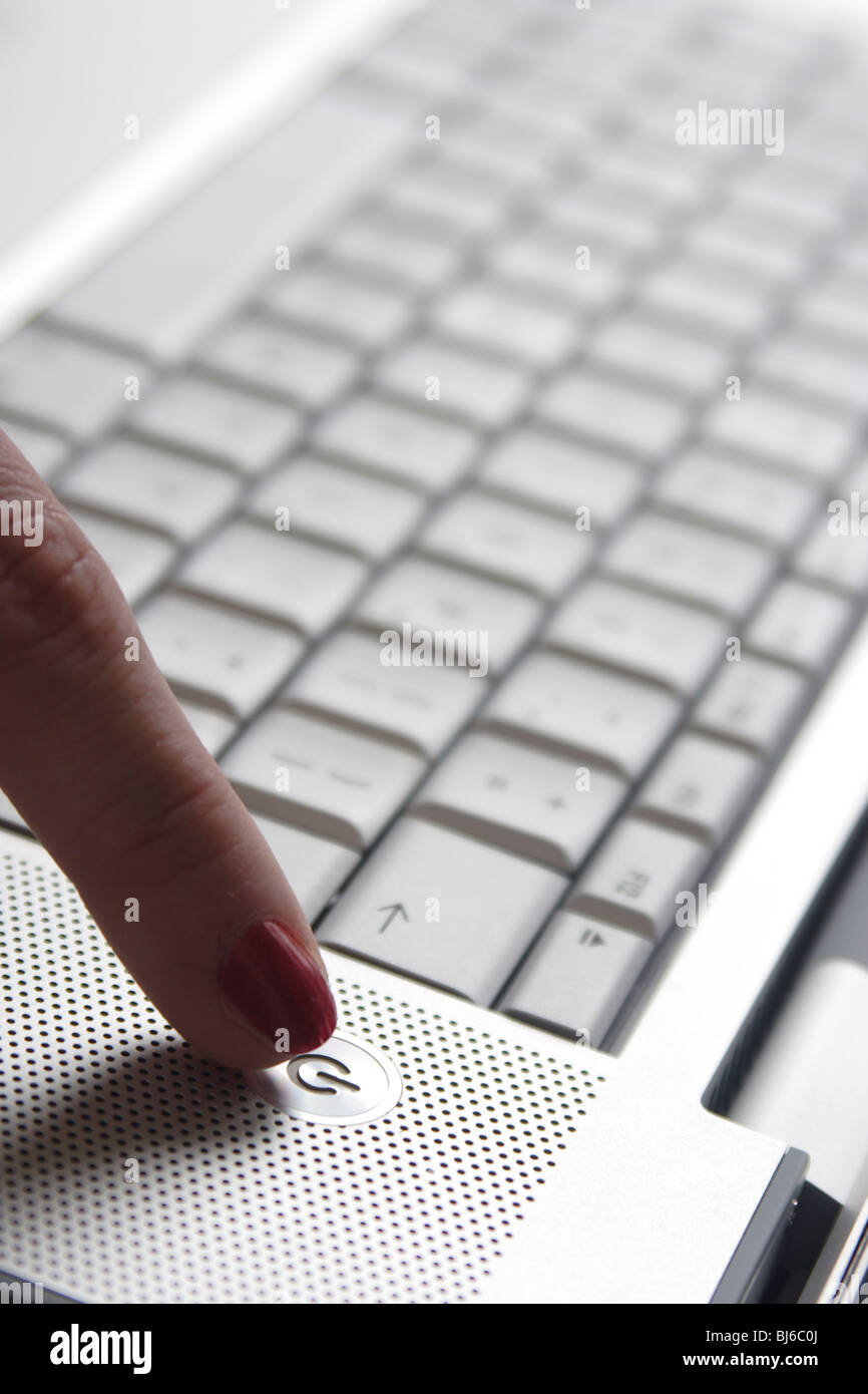 keyboard and womans finger Stock Photo - Alamy