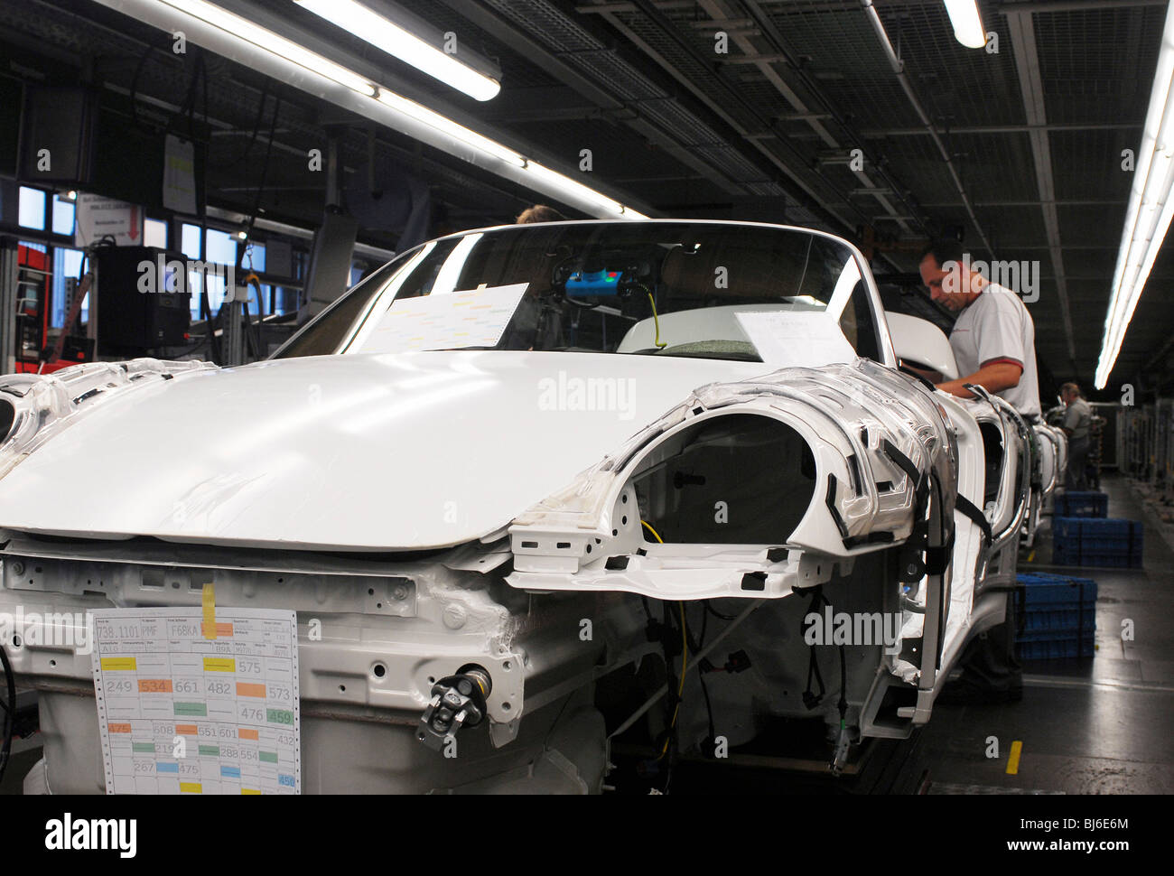 Manufacturing of Porsche Carrera at the plant in Stuttgart-Zuffenhausen ...