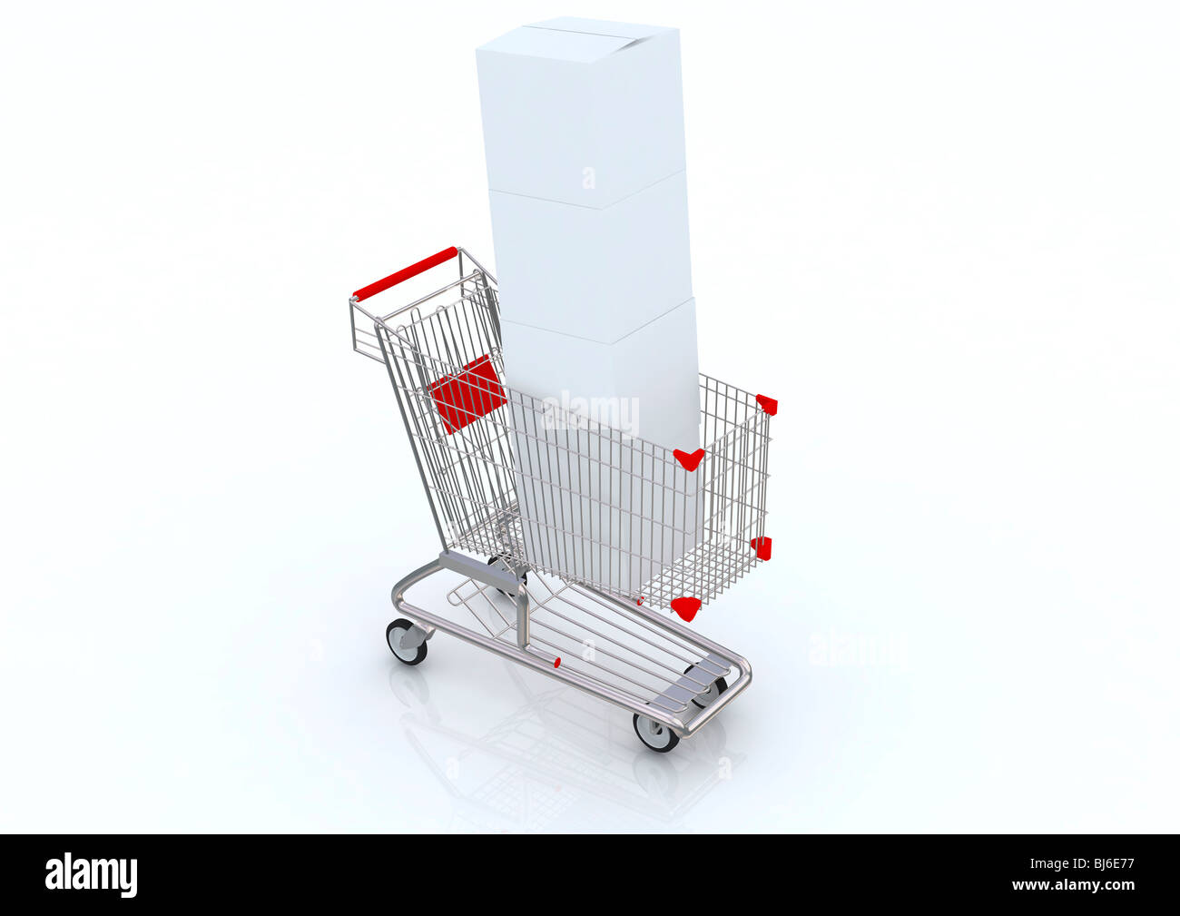 stack of box in a shopping cart Stock Photo - Alamy