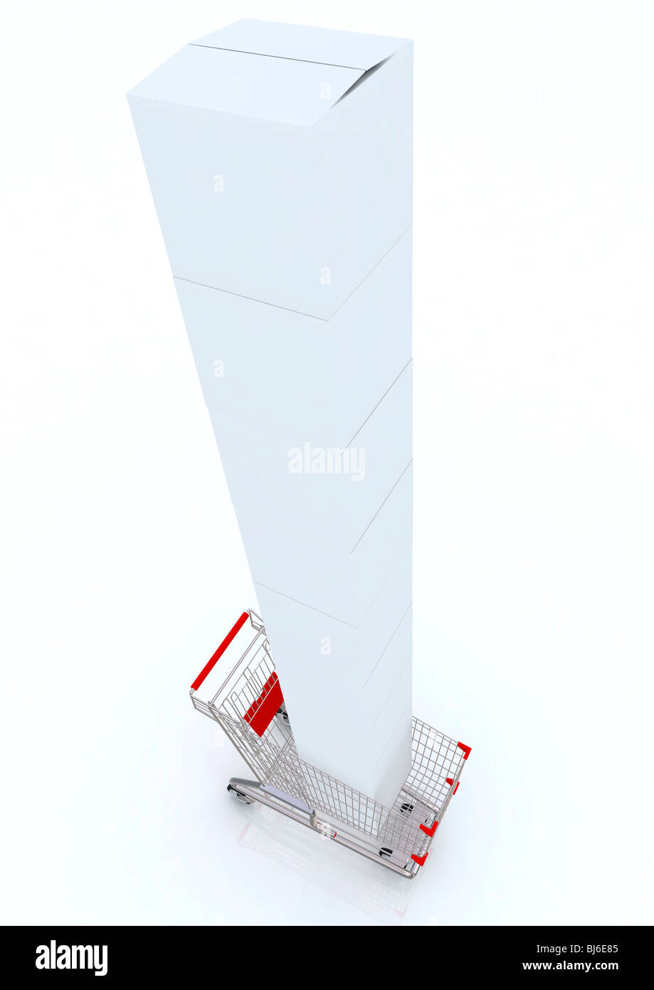 stack of box in a shopping cart Stock Photo - Alamy