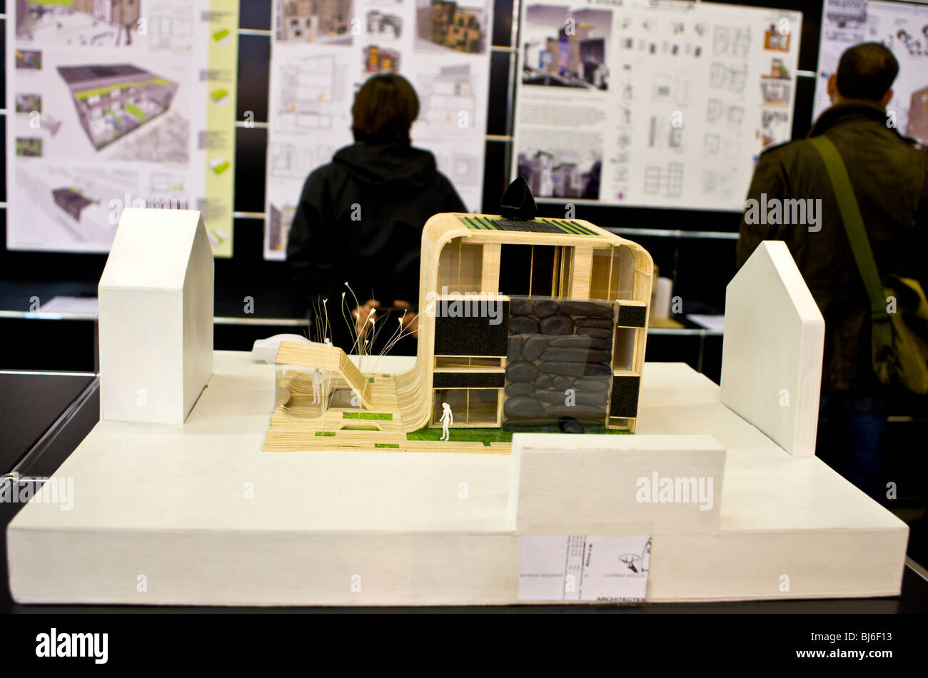 Paris, France, Close up, Construction Trade SHow, Exhibit Ecological ...