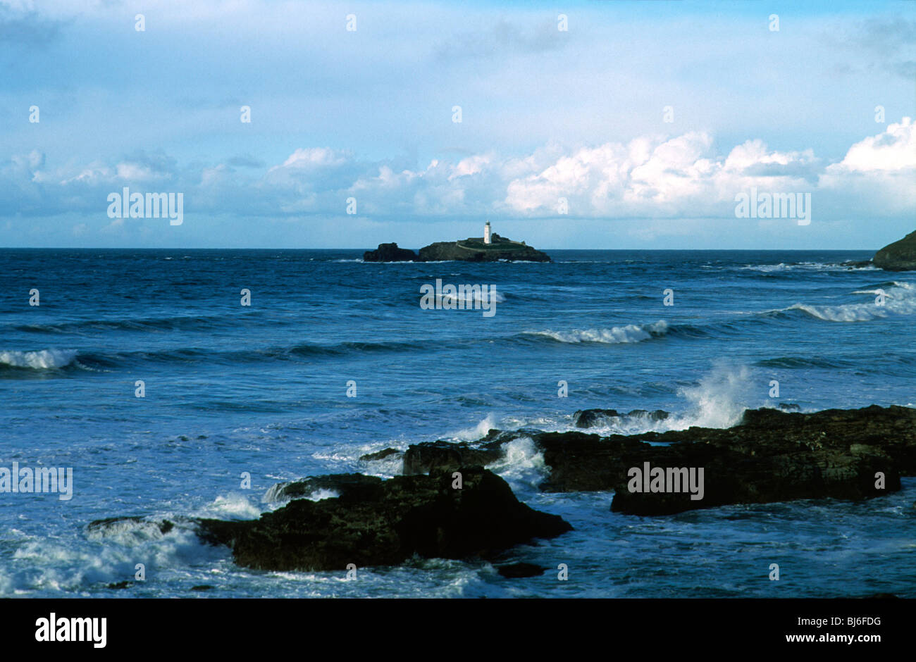 Godrevy Lighthouse, Godrevy Island, St Ives Bay Stock Photo - Alamy