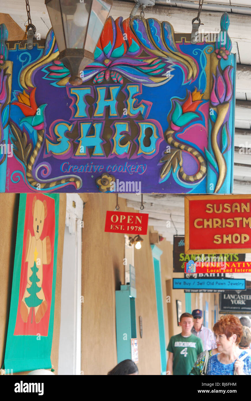 The Shed in downtown Santa Fe, New Mexico is a popular restaurant Stock ...