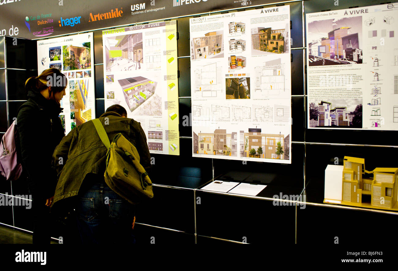 Paris, France, Couple people Looking, Construction Trade SHow, Exhibit ...