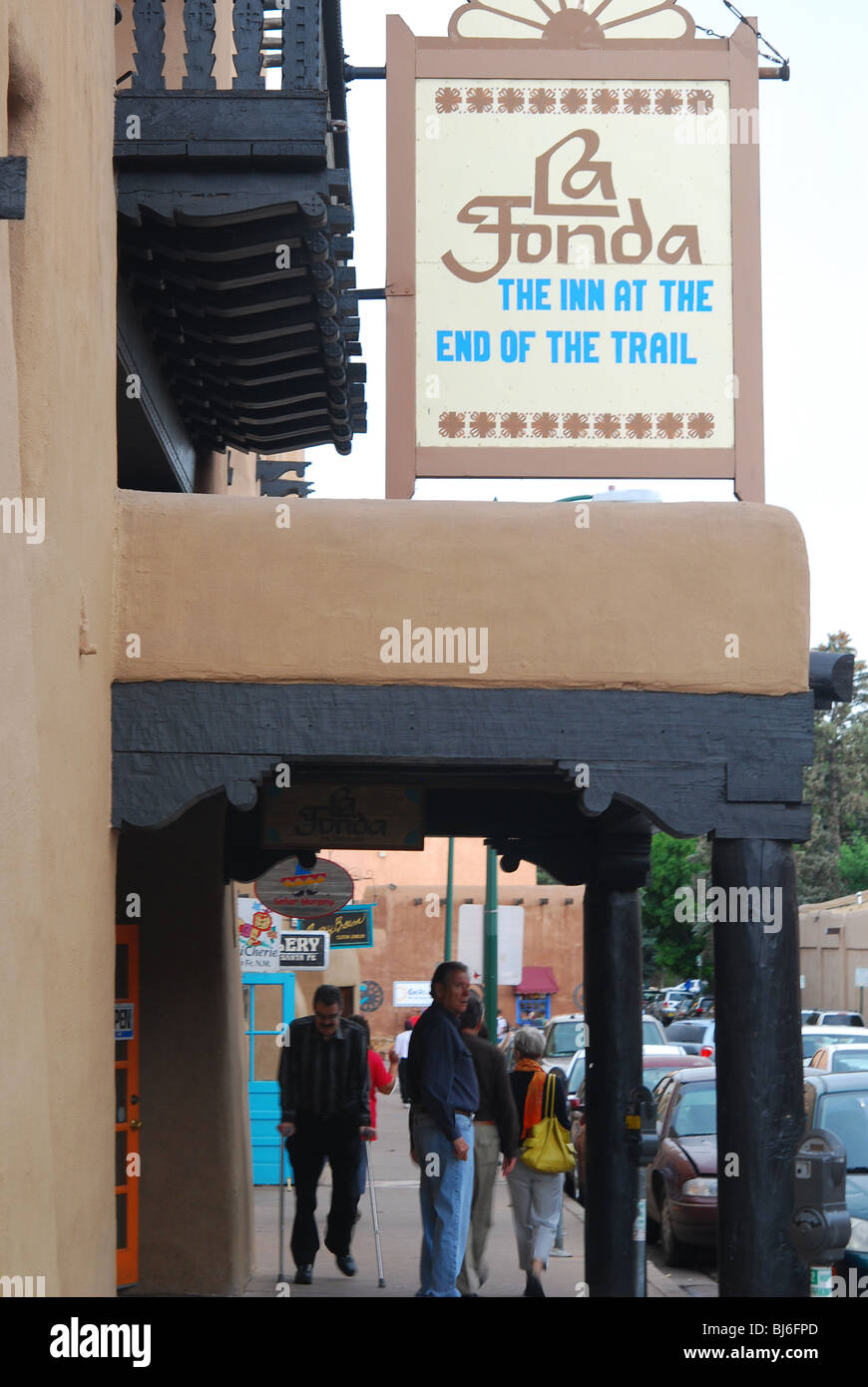Street scene in Santa Fe, New Mexico Stock Photo - Alamy