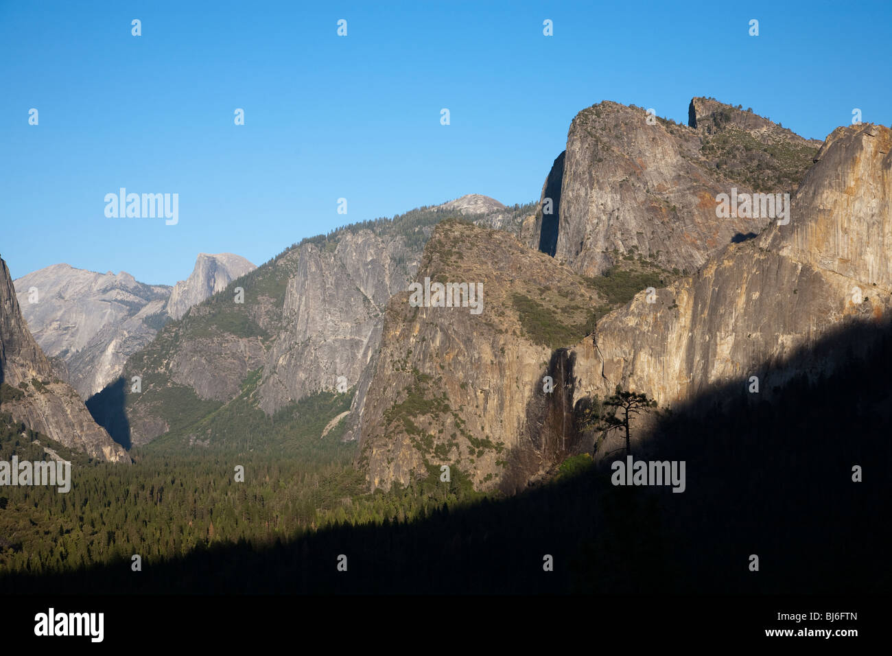 Half Dome and Bridalveil Fall, Yosemite National Park in California ...