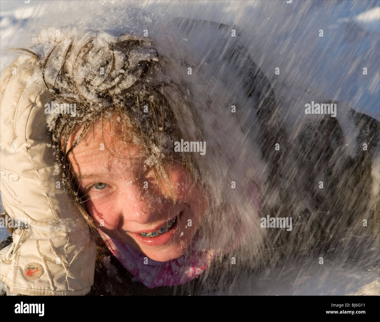SNOW GIRL FUN Stock Photo - Alamy
