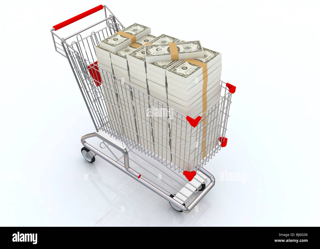 shopping cart with full of money Stock Photo - Alamy