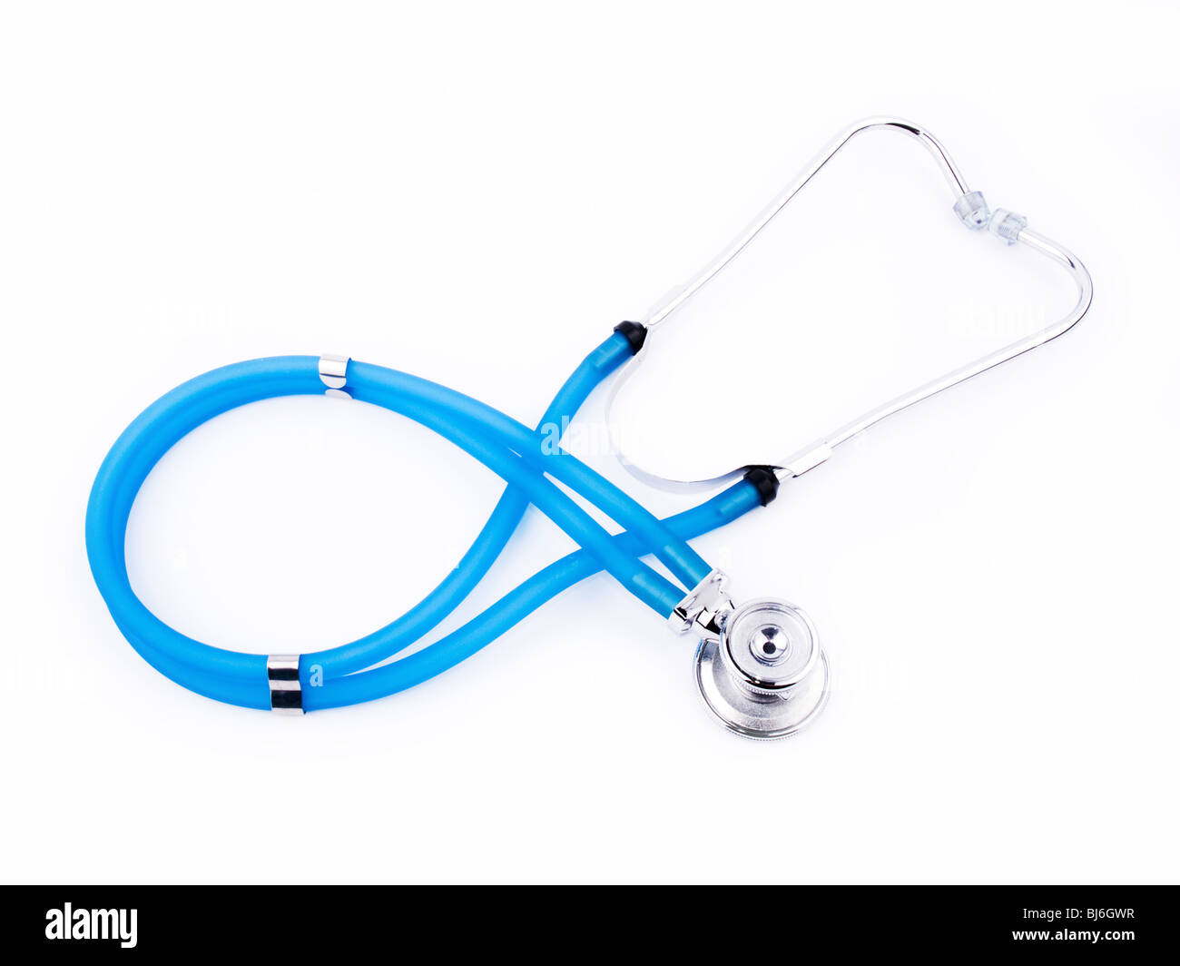 Blue stethoscope on white background Stock Photo - Alamy