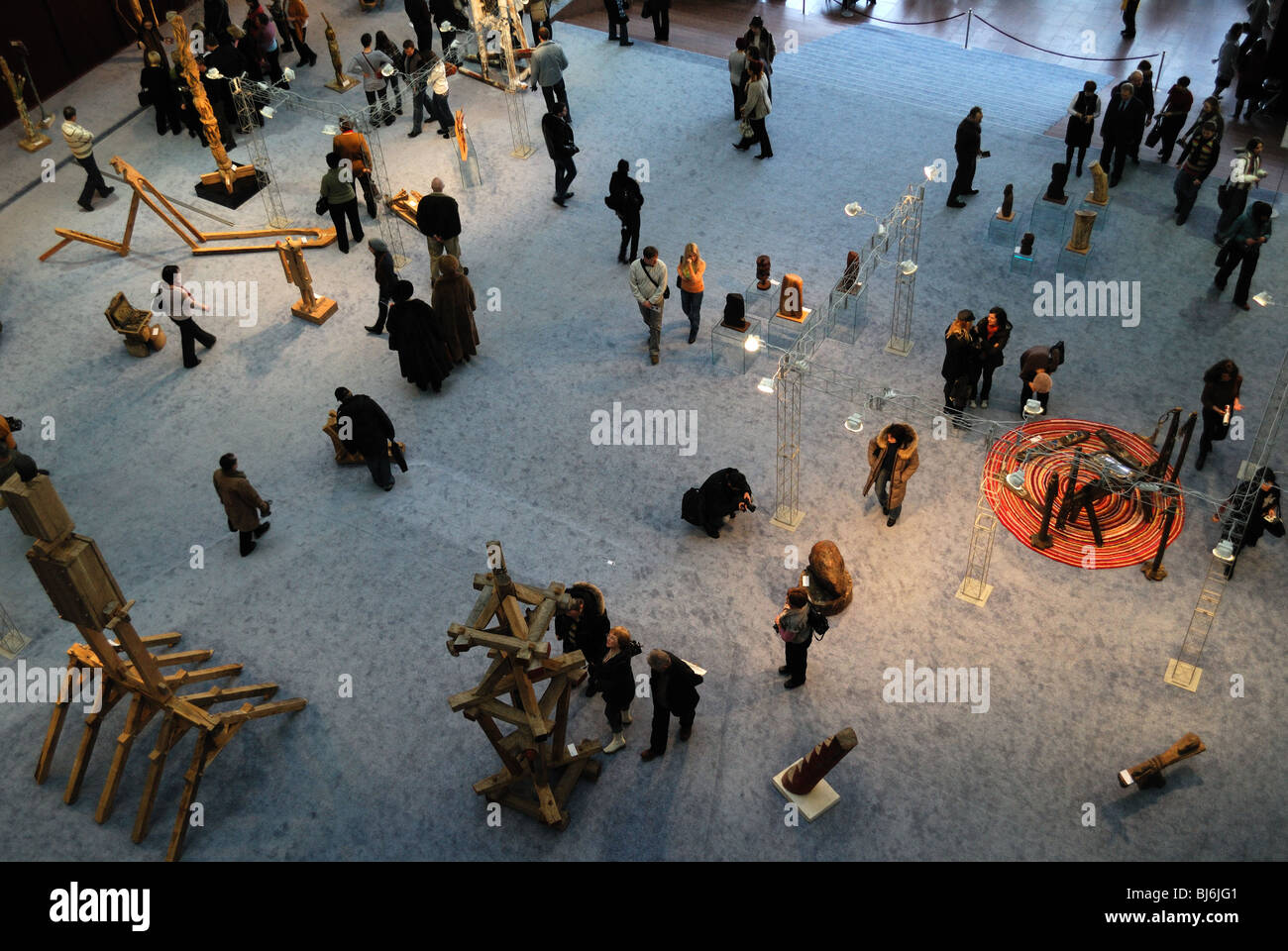 Visitors view sculptures displayed at a Great Sculpture Exhibition on ... Visitors view sculptures displayed at a Great Sculpture Exhibition on ...