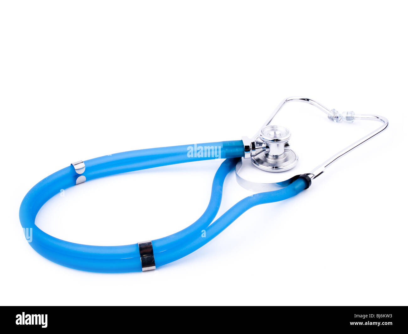 Blue stethoscope on white background Stock Photo - Alamy