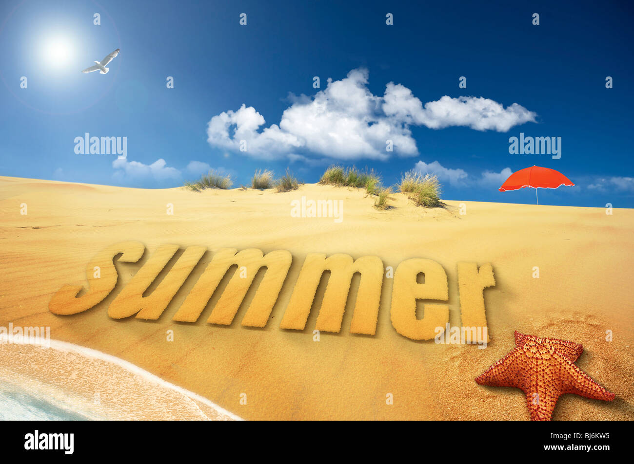 summer sand font on sea shore Stock Photo - Alamy