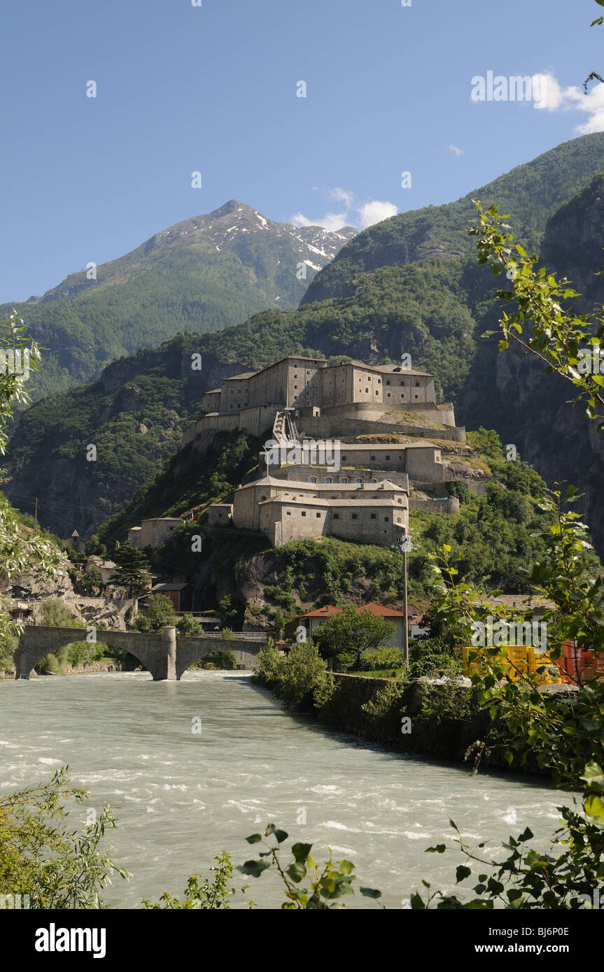 Forte di Bard Castle Castello Fortress in the Aosta Valley Italy with ...